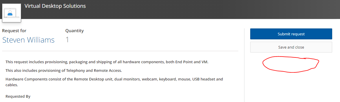 Service Request Button