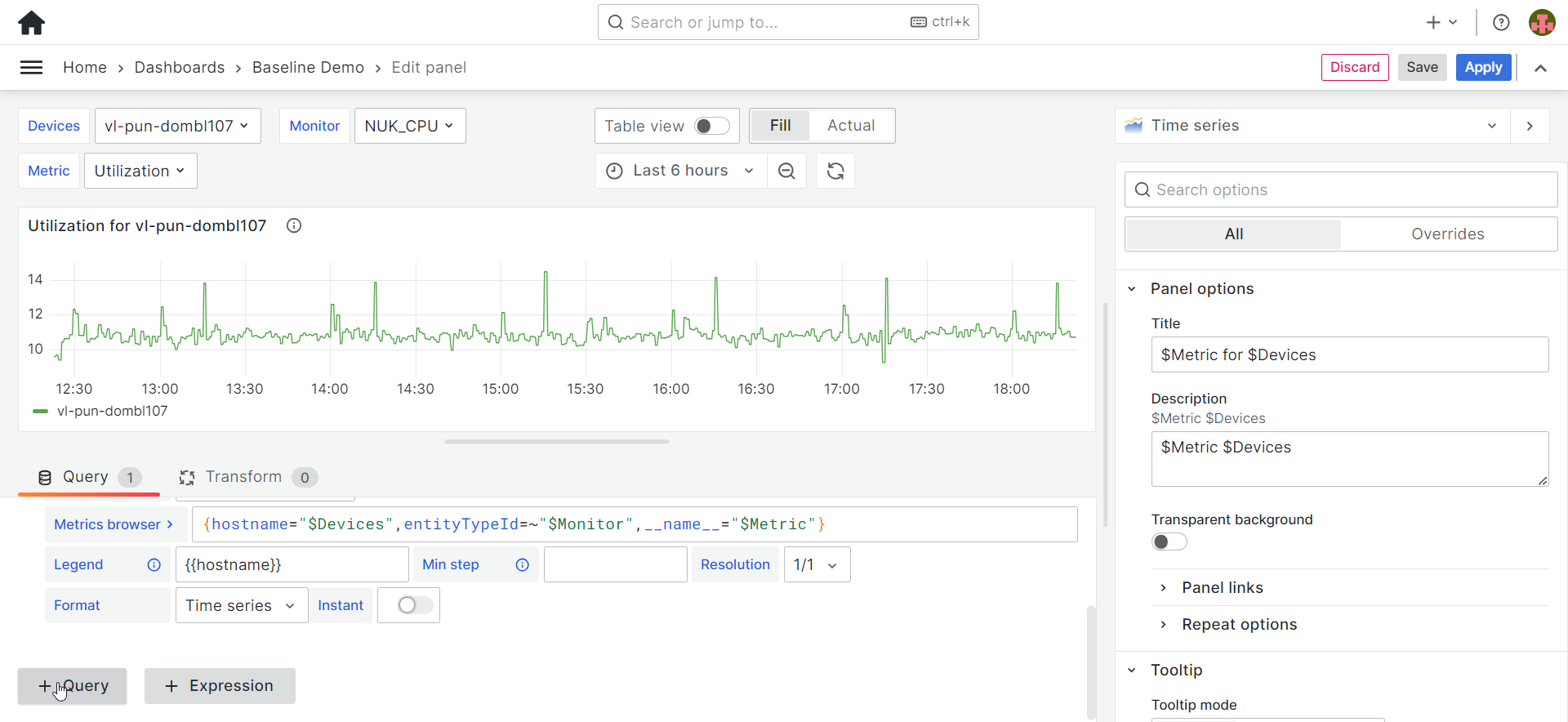 Helix Dashboards: Adding Baseline and Thresholds to timeseries graphs ...