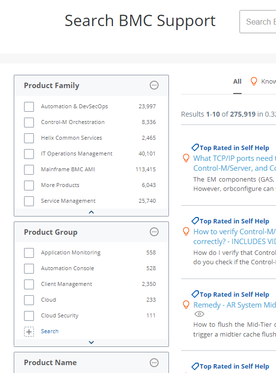 NEW: Search BMC Support within your Product Area - Blogs & Documents ...