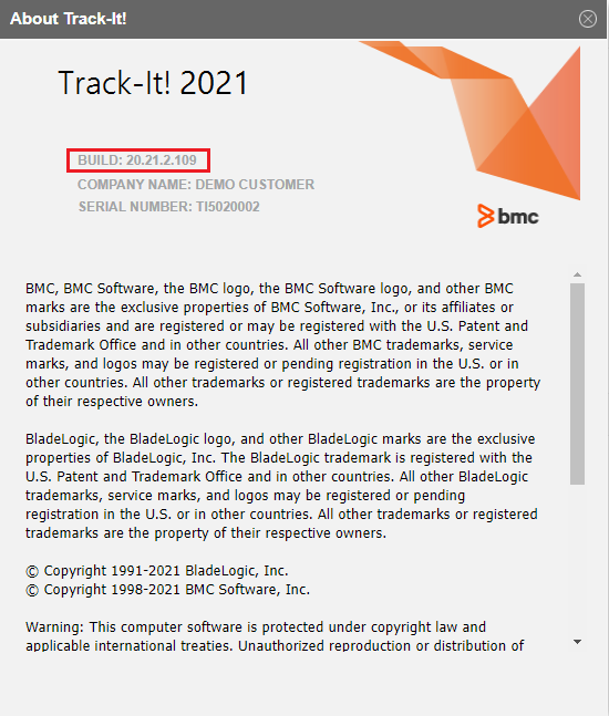 Track-It! 20.xx How to know your Track-It! version - Knowledge Article ...