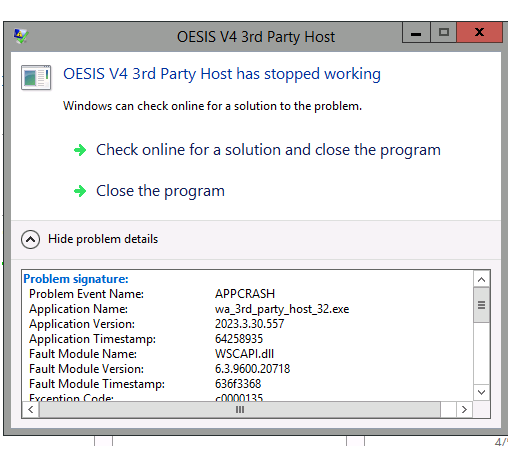 Client Management - OPSWAT OESIS V4 3rd party Host stopped working on ...