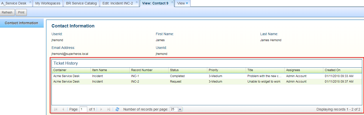 How to create a customer ticket history link in Footprints 12.1 ...